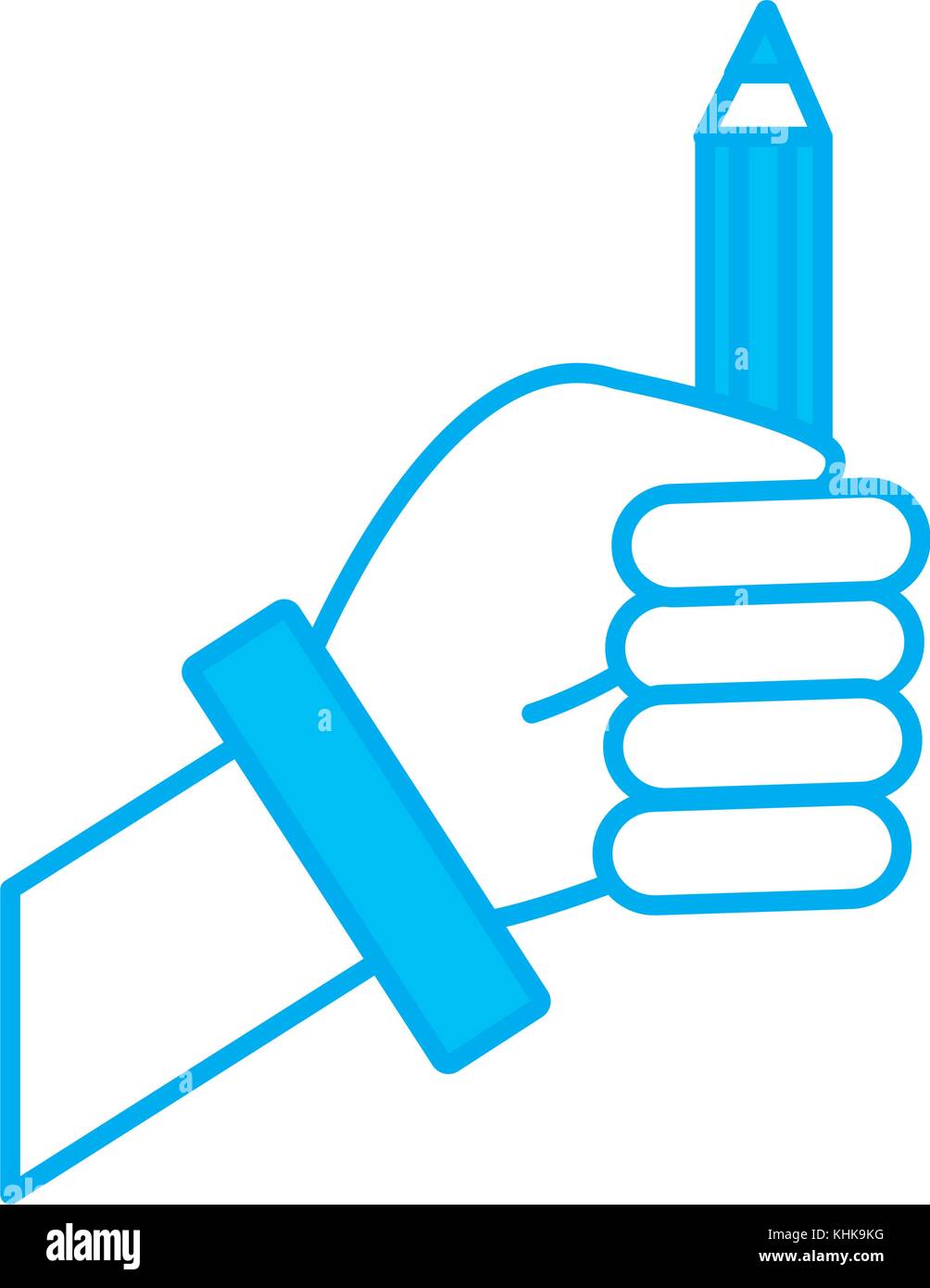 Hand with pencil Stock Vector Image & Art - Alamy