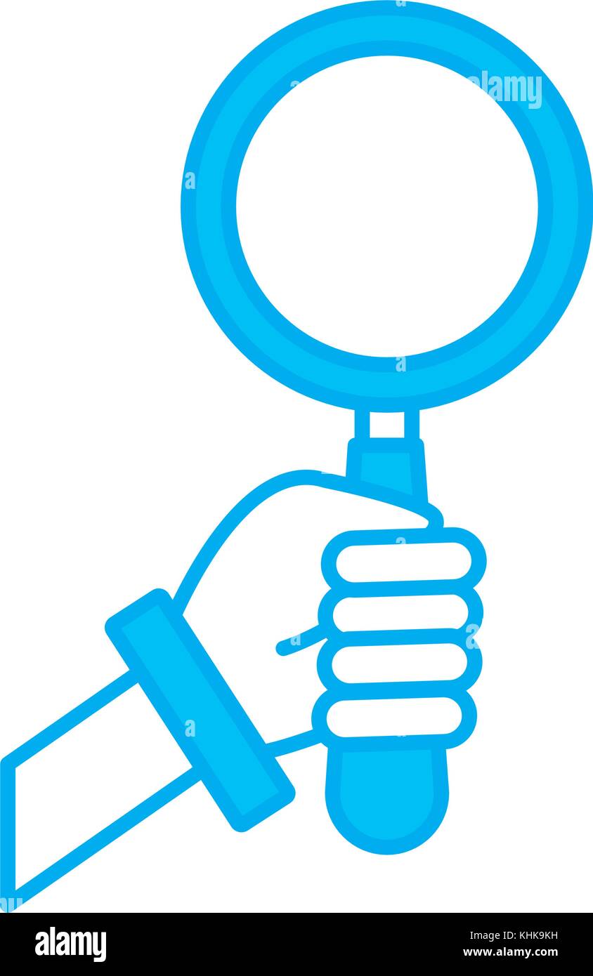 Hand with magnifying Stock Vector Image & Art - Alamy
