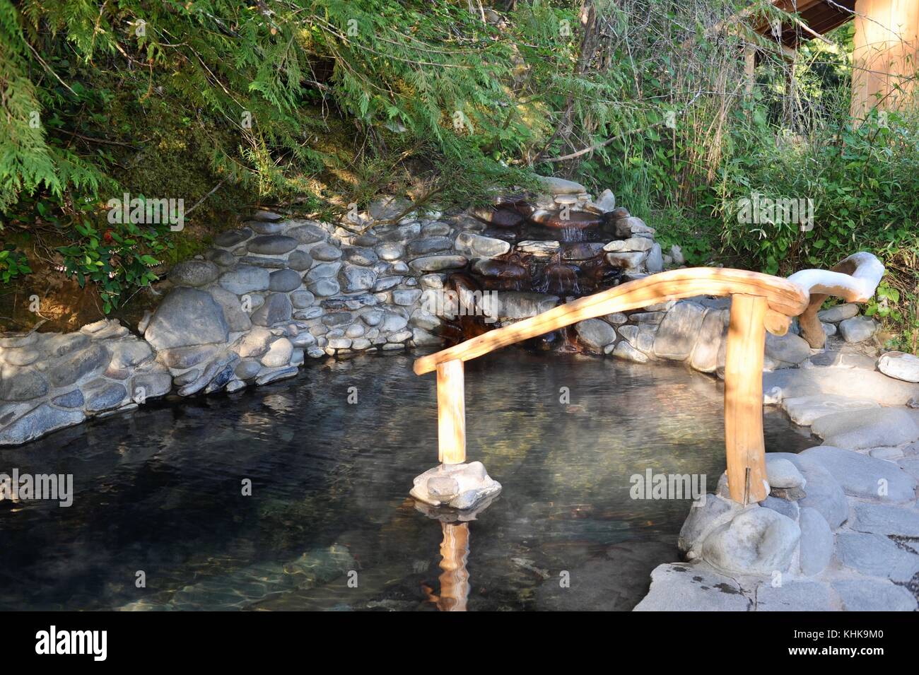 Rock lined hot spring bath entrance at Breitenbush Hot Springs, Mt ...