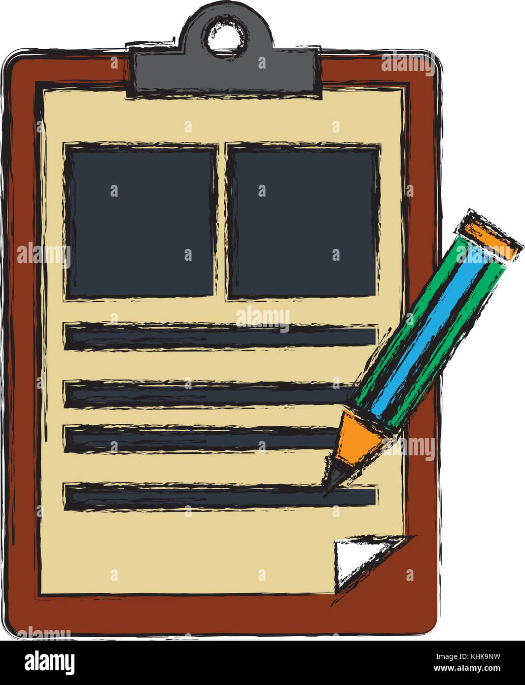 Document board with pencil Stock Vector Image & Art - Alamy