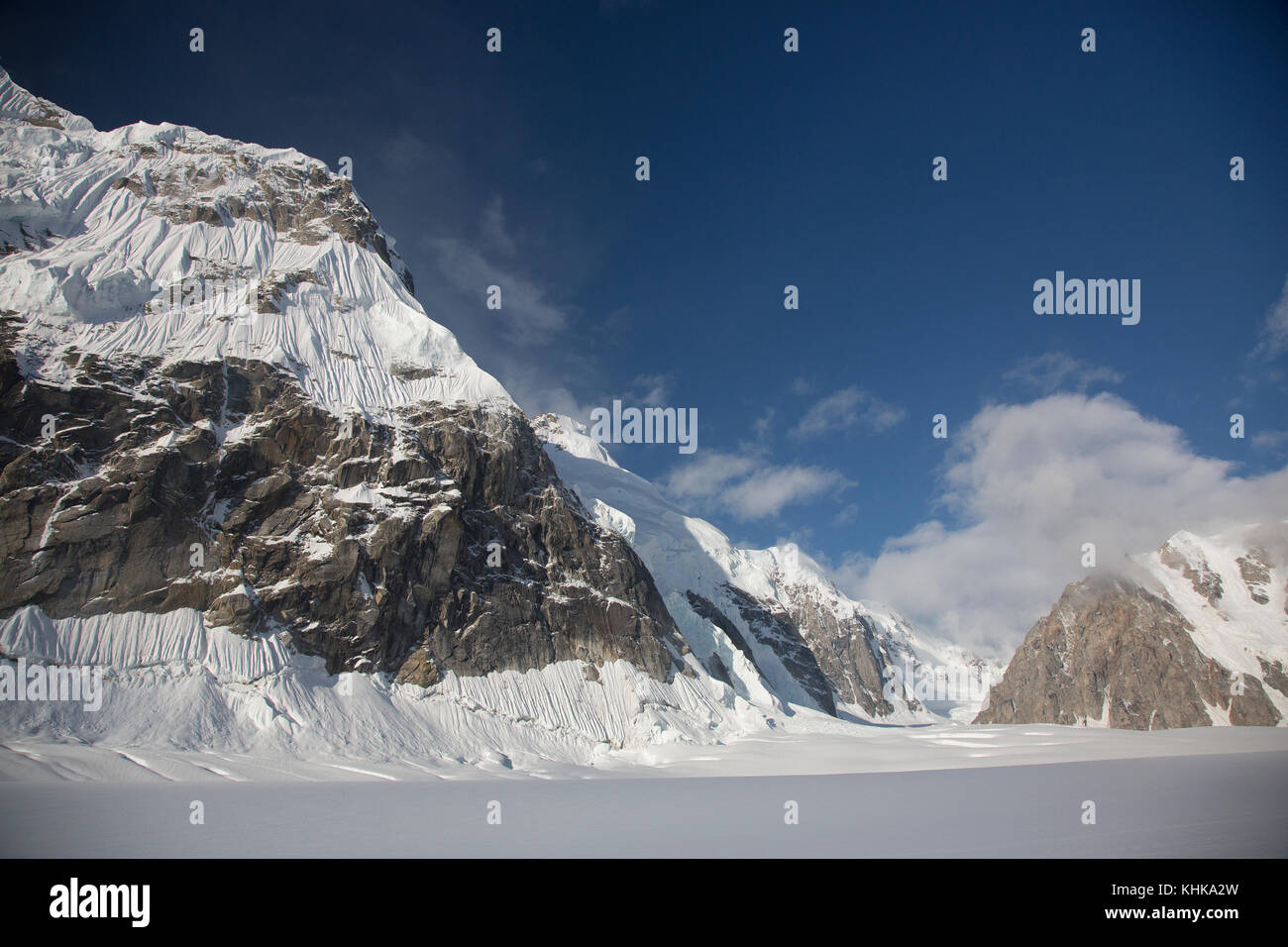 Ruth Glacier and Mount Huntington, Denali National Park, Alaska Stock ...