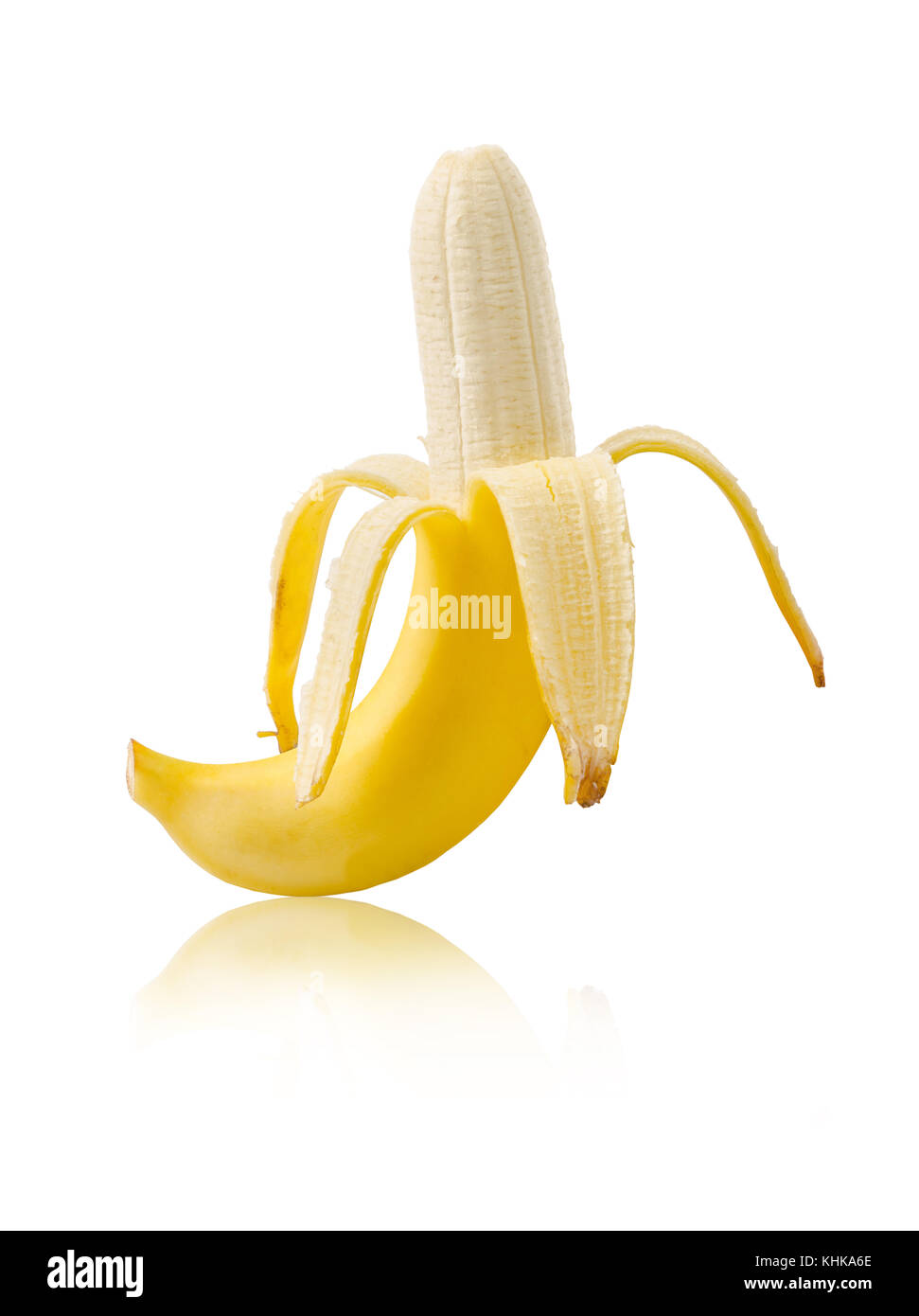 Ripe banana fruit isolated on white background, Saved clipping path ...