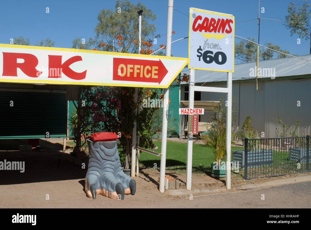 Entrance to the Winton Caravan Park, Winton, Queensland, Australia ...