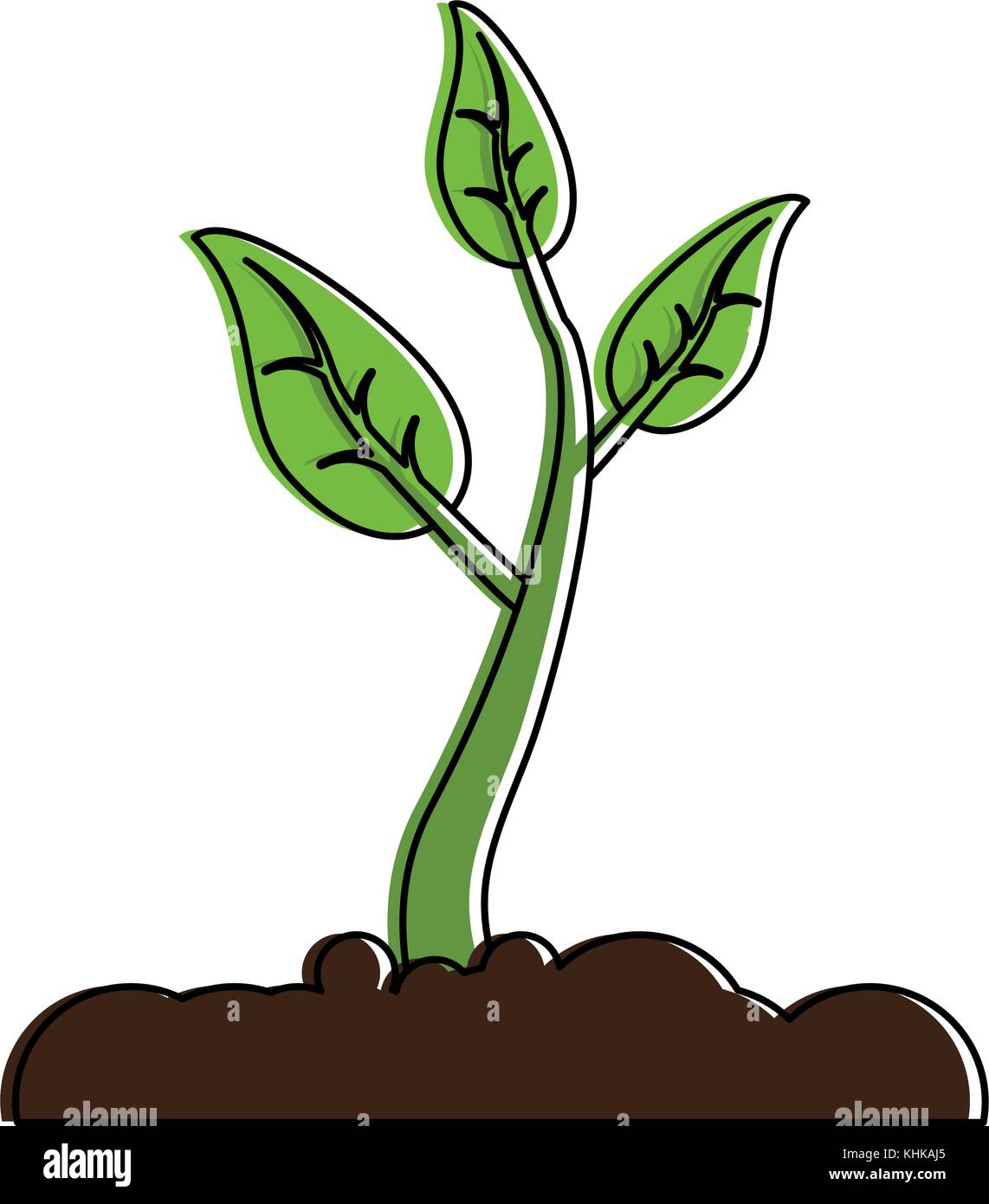 Plant growing in ground Stock Vector Image & Art - Alamy