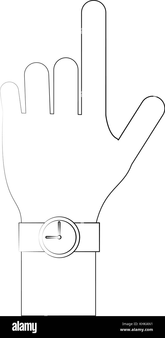 Hand pointing with wristwatch Stock Vector Image & Art - Alamy