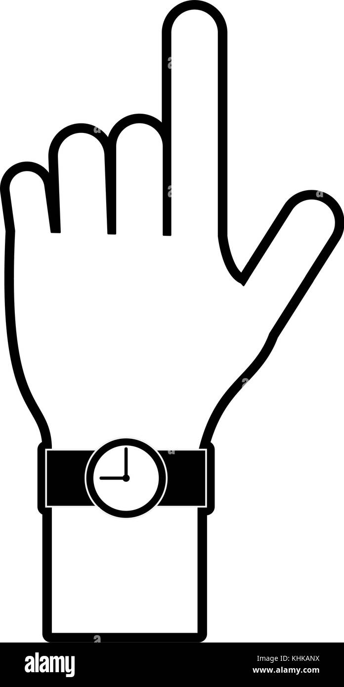 Hand pointing with wristwatch Stock Vector Image & Art - Alamy