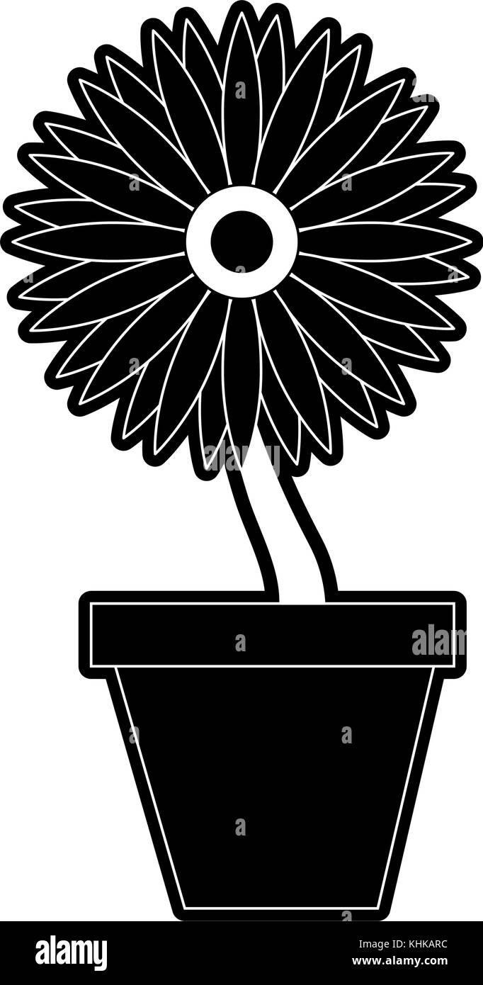 Sunflower in vase Stock Vector Image & Art - Alamy