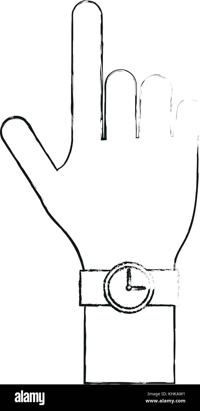 Hand pointing with wristwatch Stock Vector Image & Art - Alamy