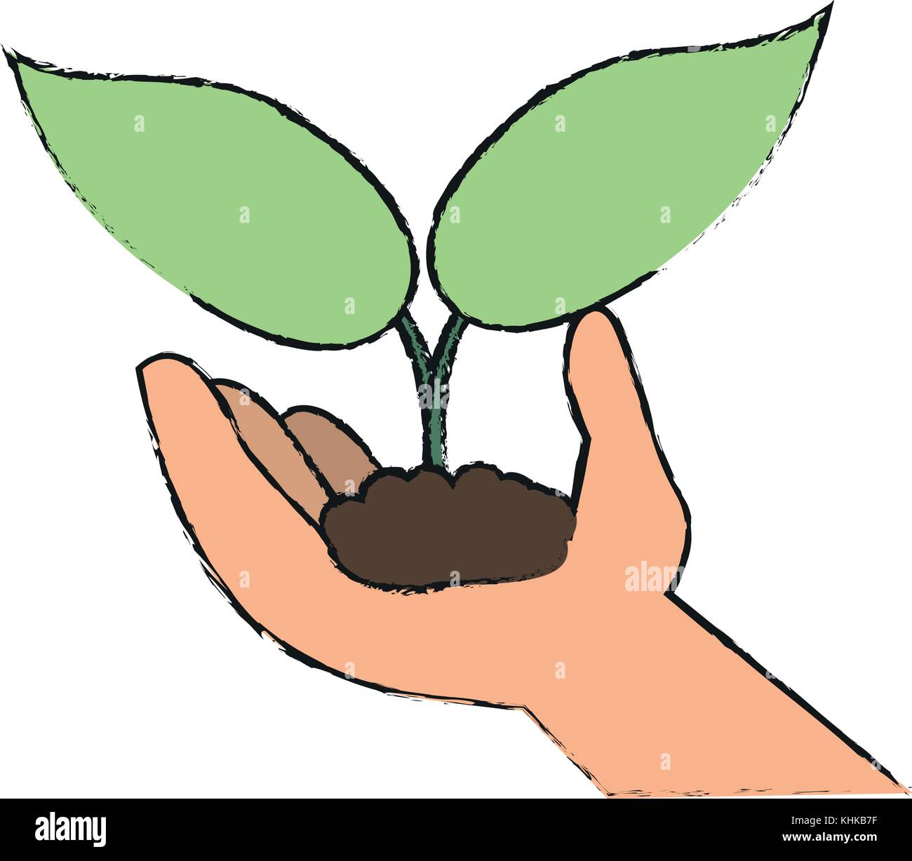 Plant growing in hand Stock Vector Image & Art - Alamy