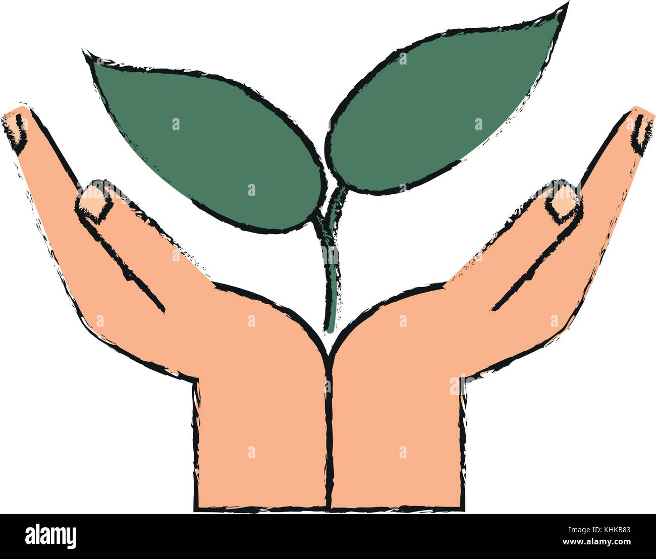 Plant growing in hand Stock Vector Image & Art - Alamy