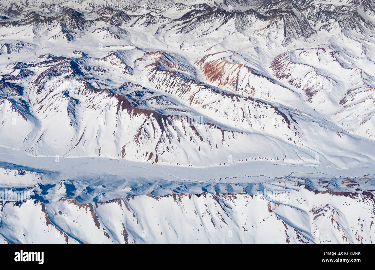 Mountain range in winter, Andes, Chile Stock Photo - Alamy