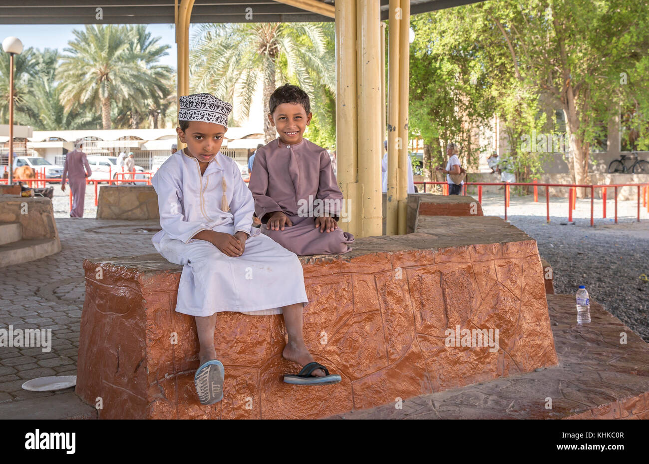 Nizwa, Oman, 10th Nobember 2017: omani kids at a market Stock Photo - Alamy