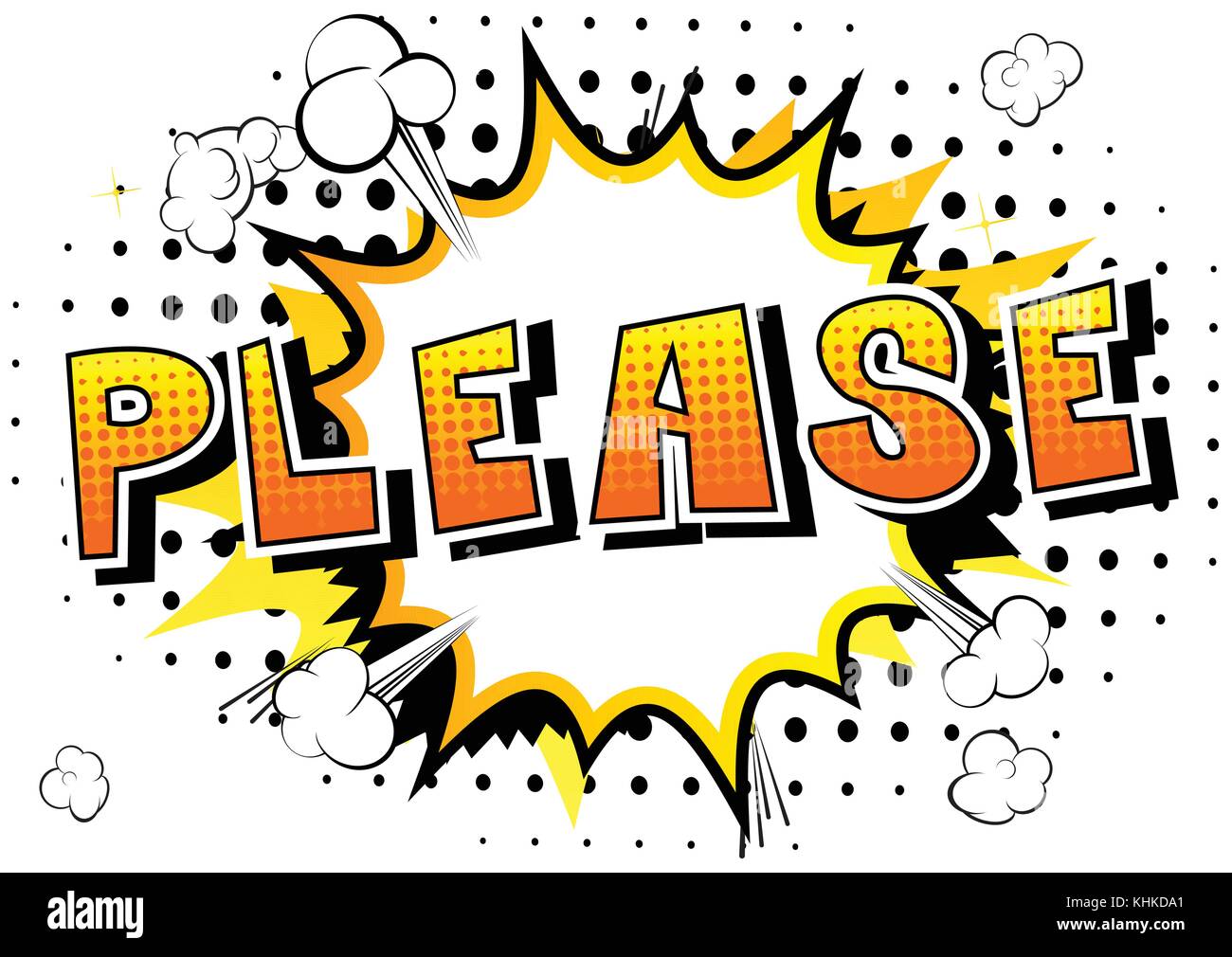 Please - Comic book style word on abstract background Stock Vector ...