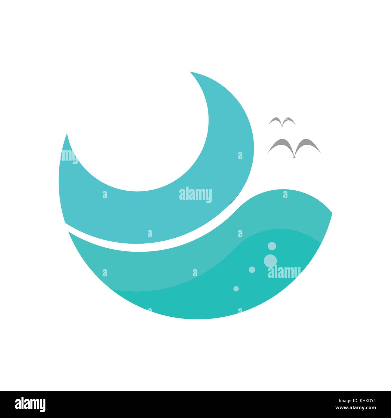 Coastal Wave Circle Illustration Vector Graphic Illustration Design ...