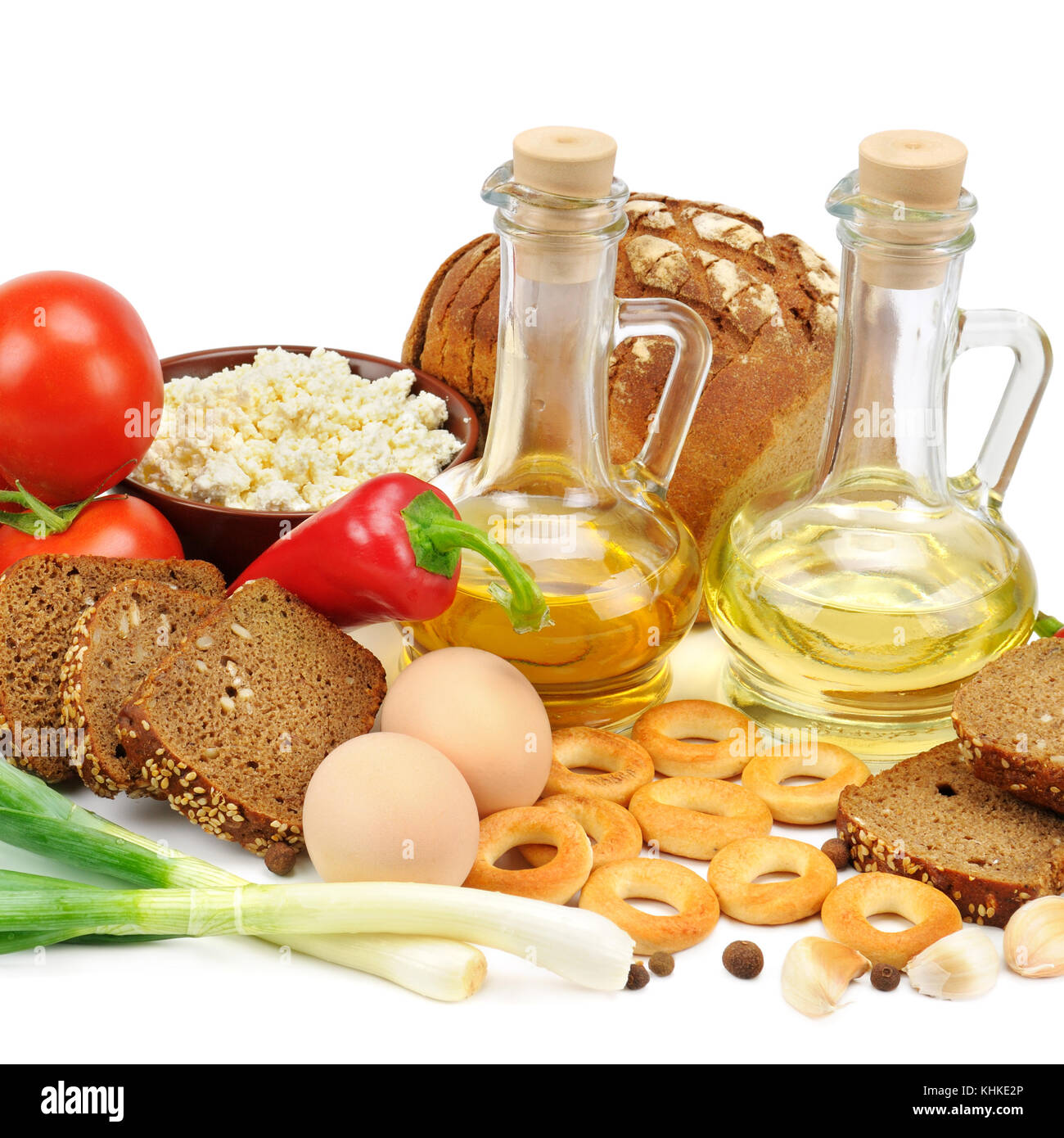 collection of natural products isolated on white background Stock Photo ...