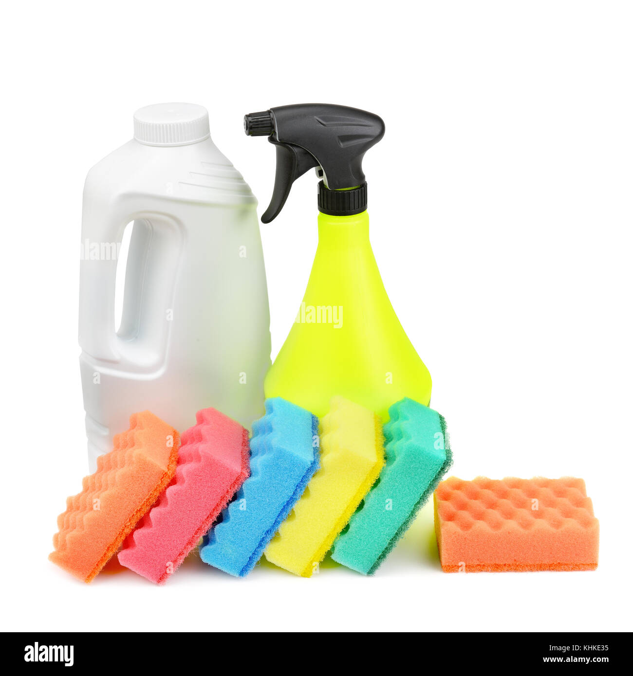 Detergent spray cleaner sponge Cut Out Stock Images & Pictures - Alamy