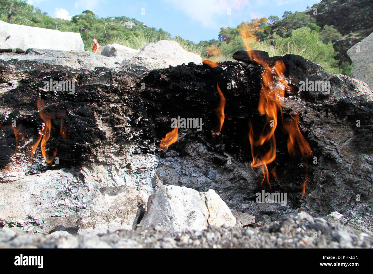 Fire on the rock near Chirali, Turkey Stock Photo - Alamy