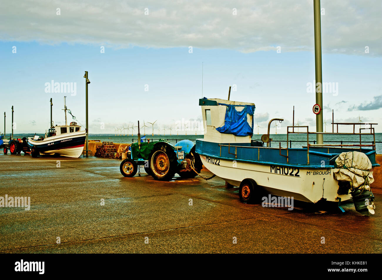 Boats on the seafront Redcar, Teesside Stock Photo - Alamy