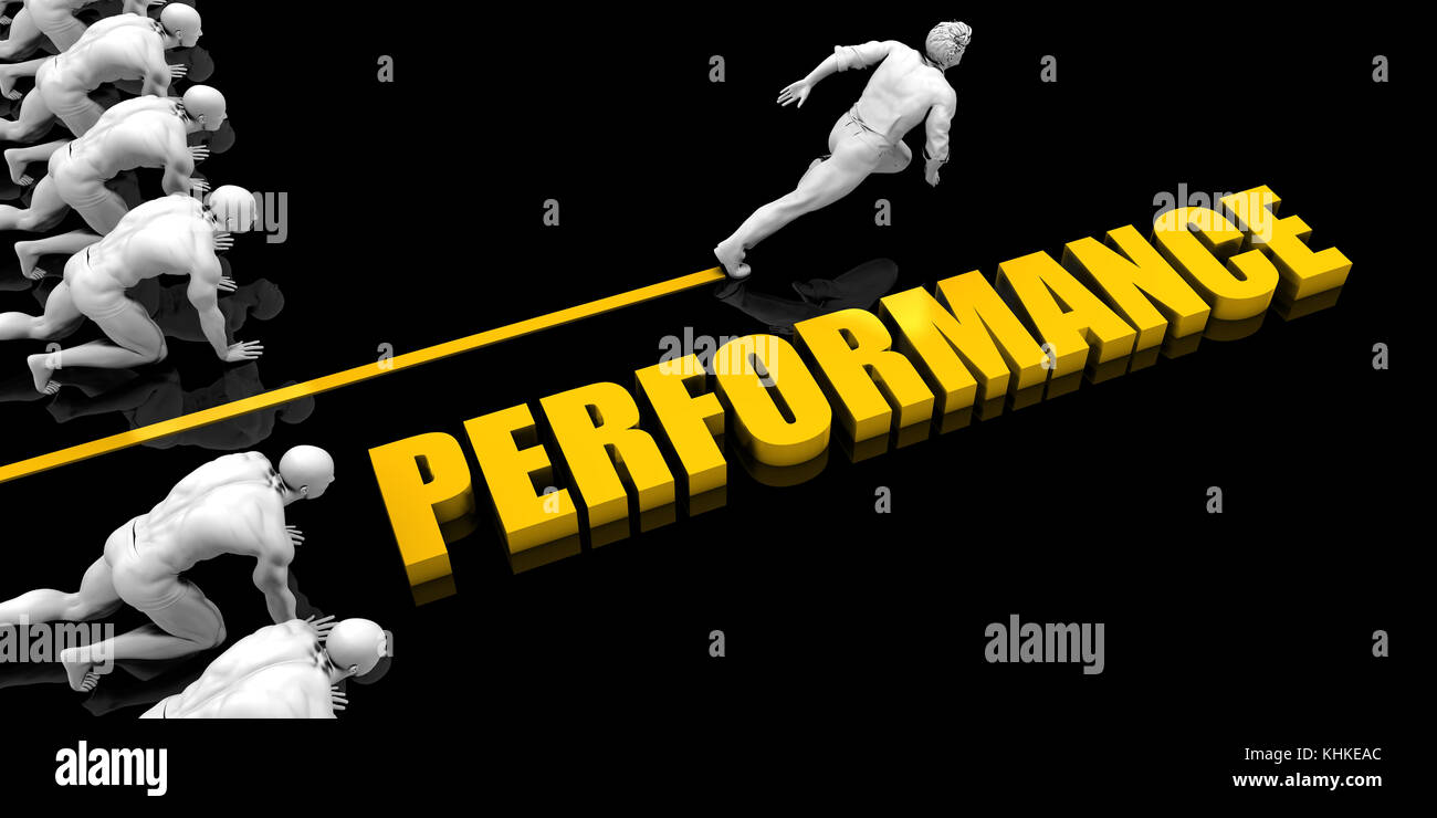 Performance Leader with a Man Having a Head Start Stock Photo - Alamy