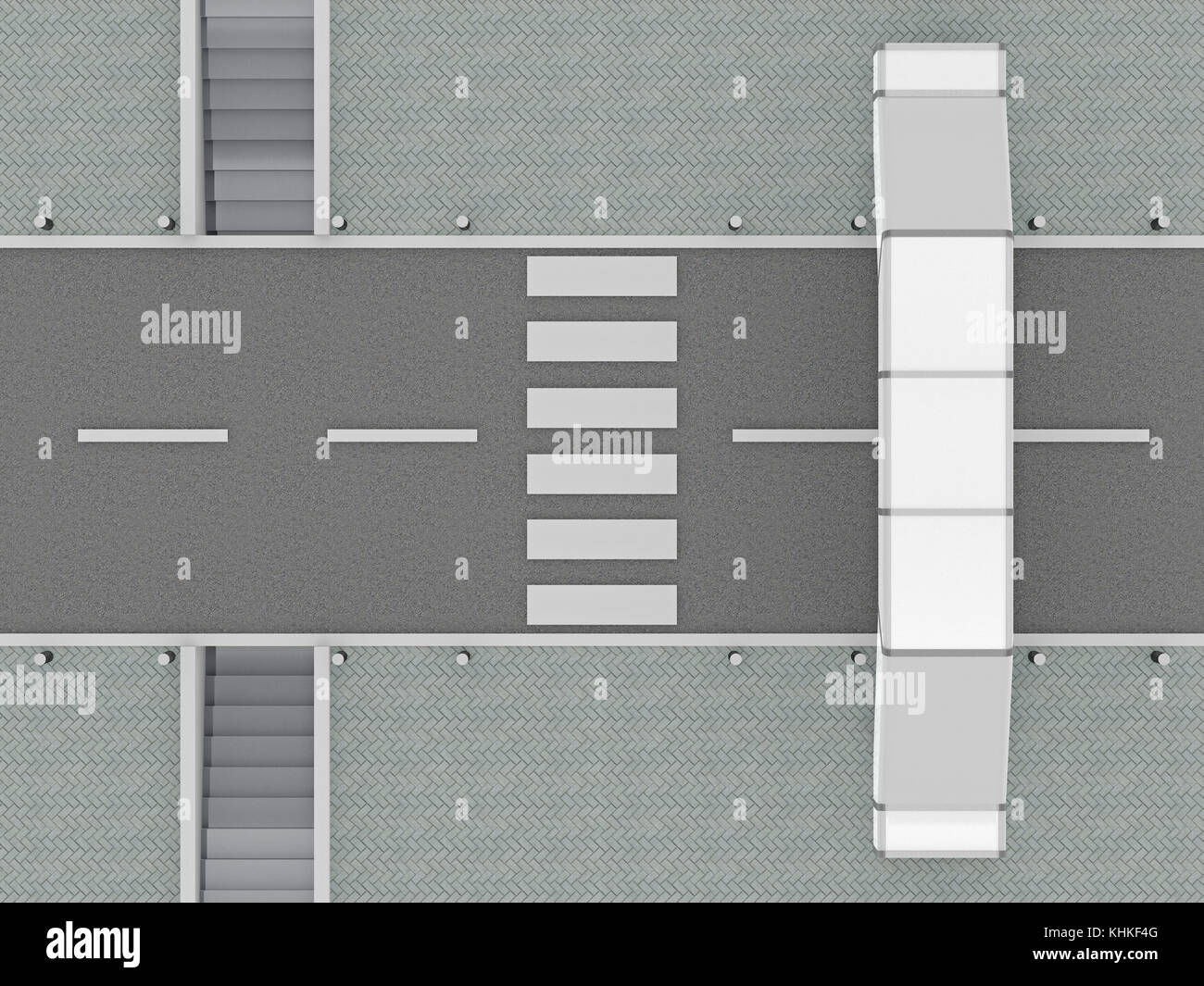 options for crossing the road top view. 3d rendering Stock Photo - Alamy