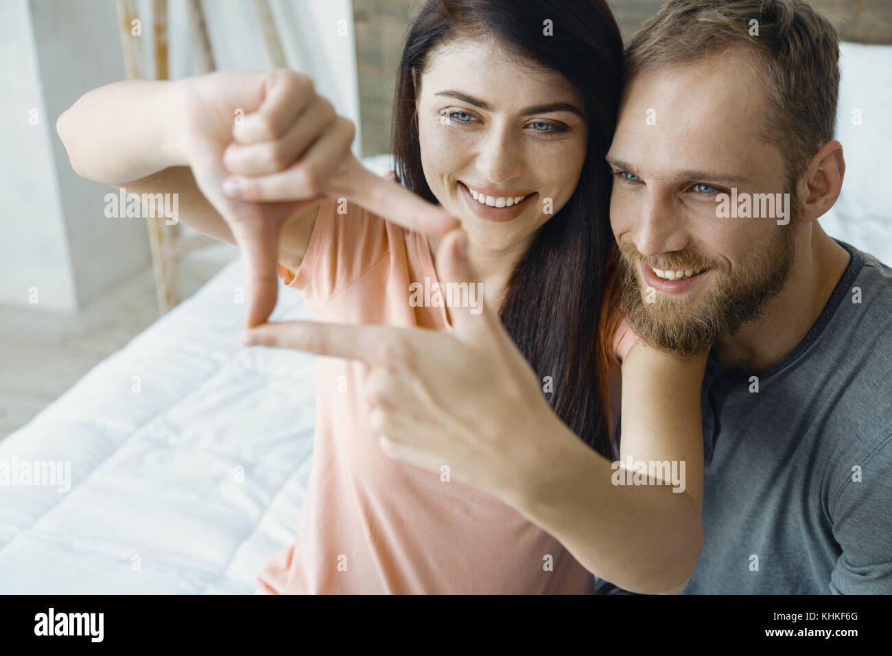 Portrait of happy people that looking forward Stock Photo - Alamy
