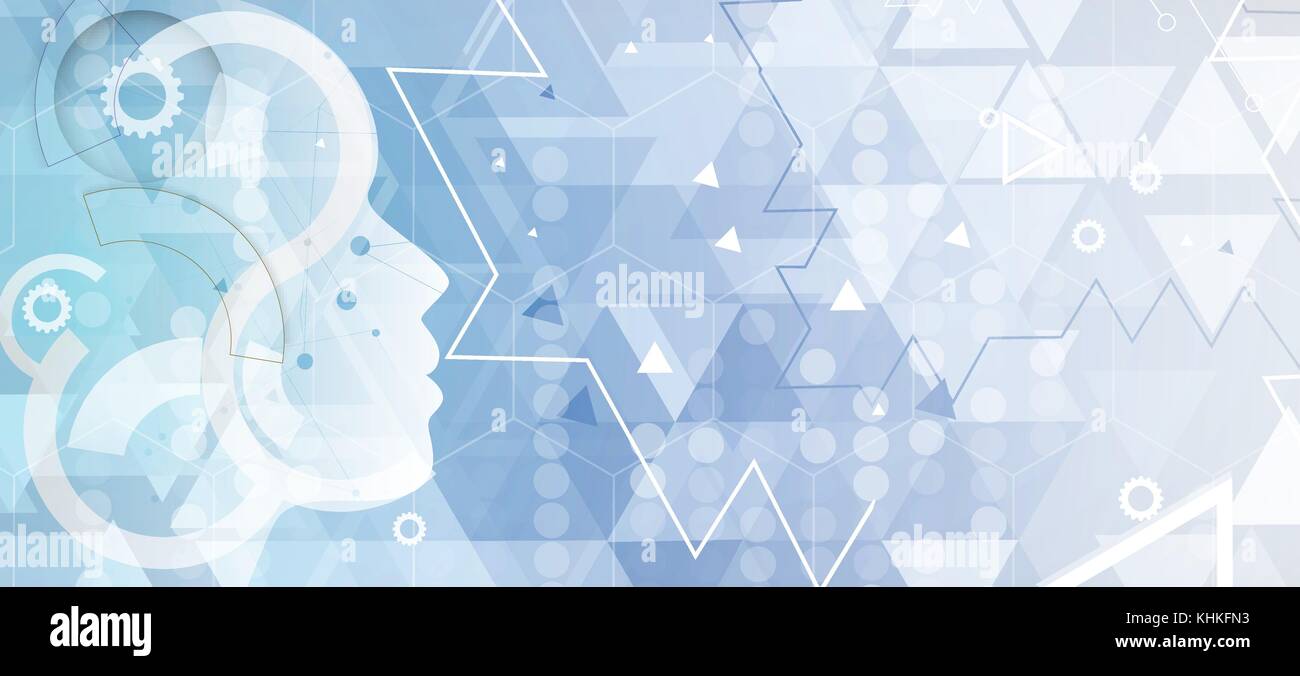 Abstract Artificial intelligence. Technology web background. Virtual ...