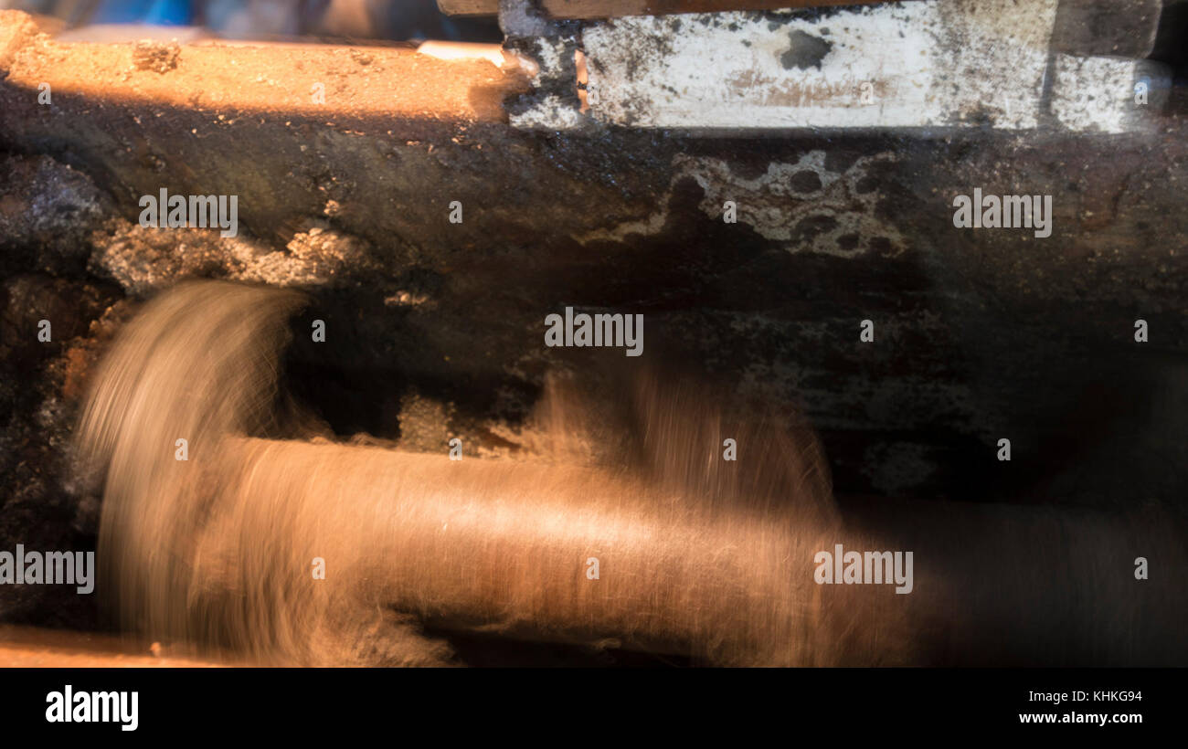 An auger moves solids that have been separated from swine and turkey ...