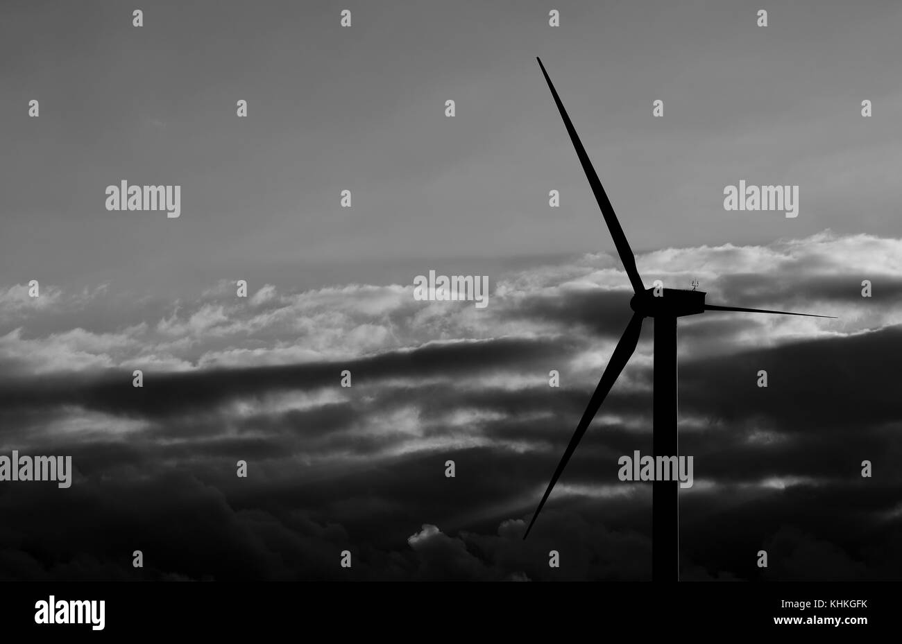 Renewable energy production wind turbine Black and White Stock Photos ...