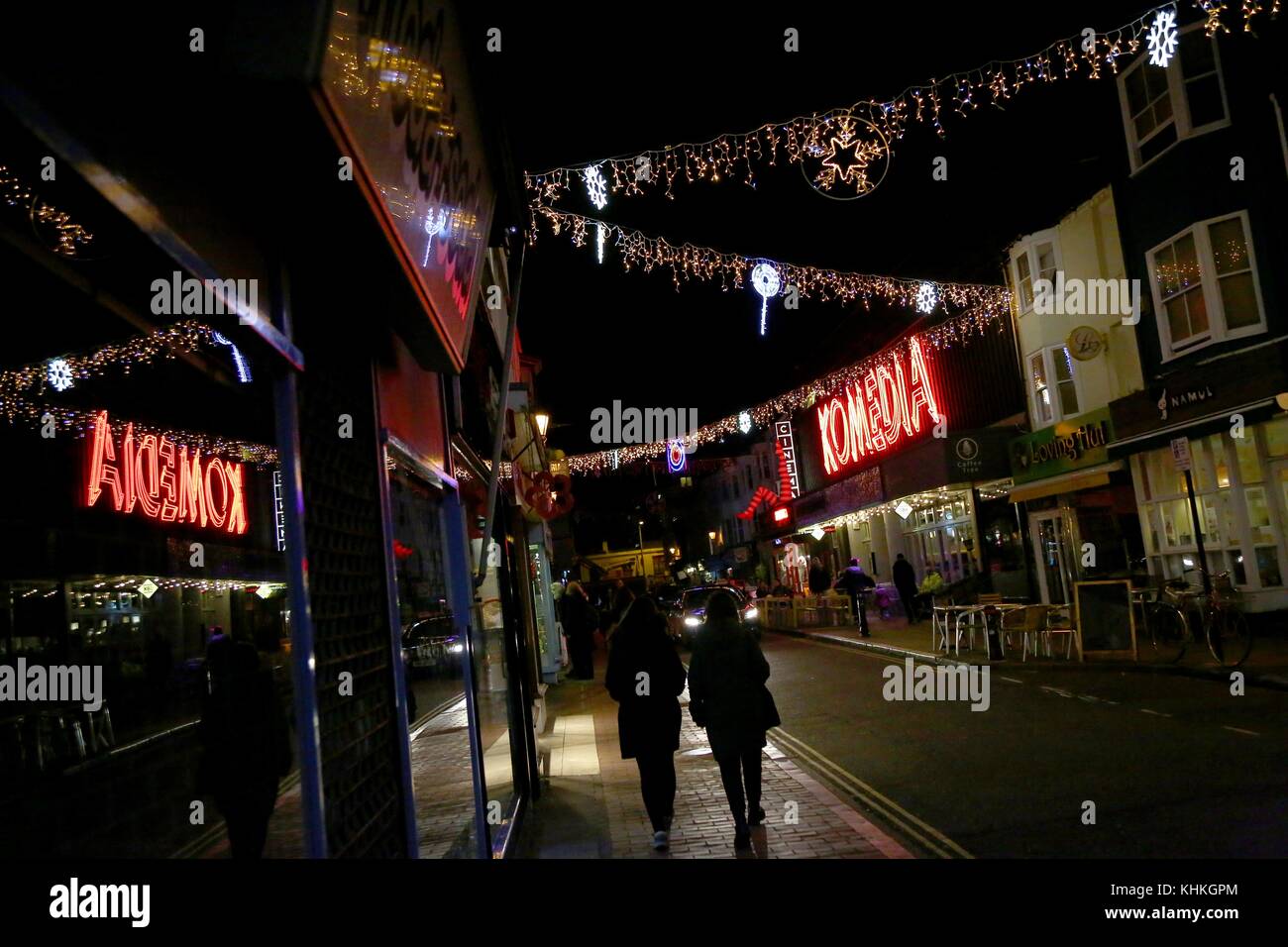 The Christmas street lights in Brighton. 2017 Stock Photo - Alamy