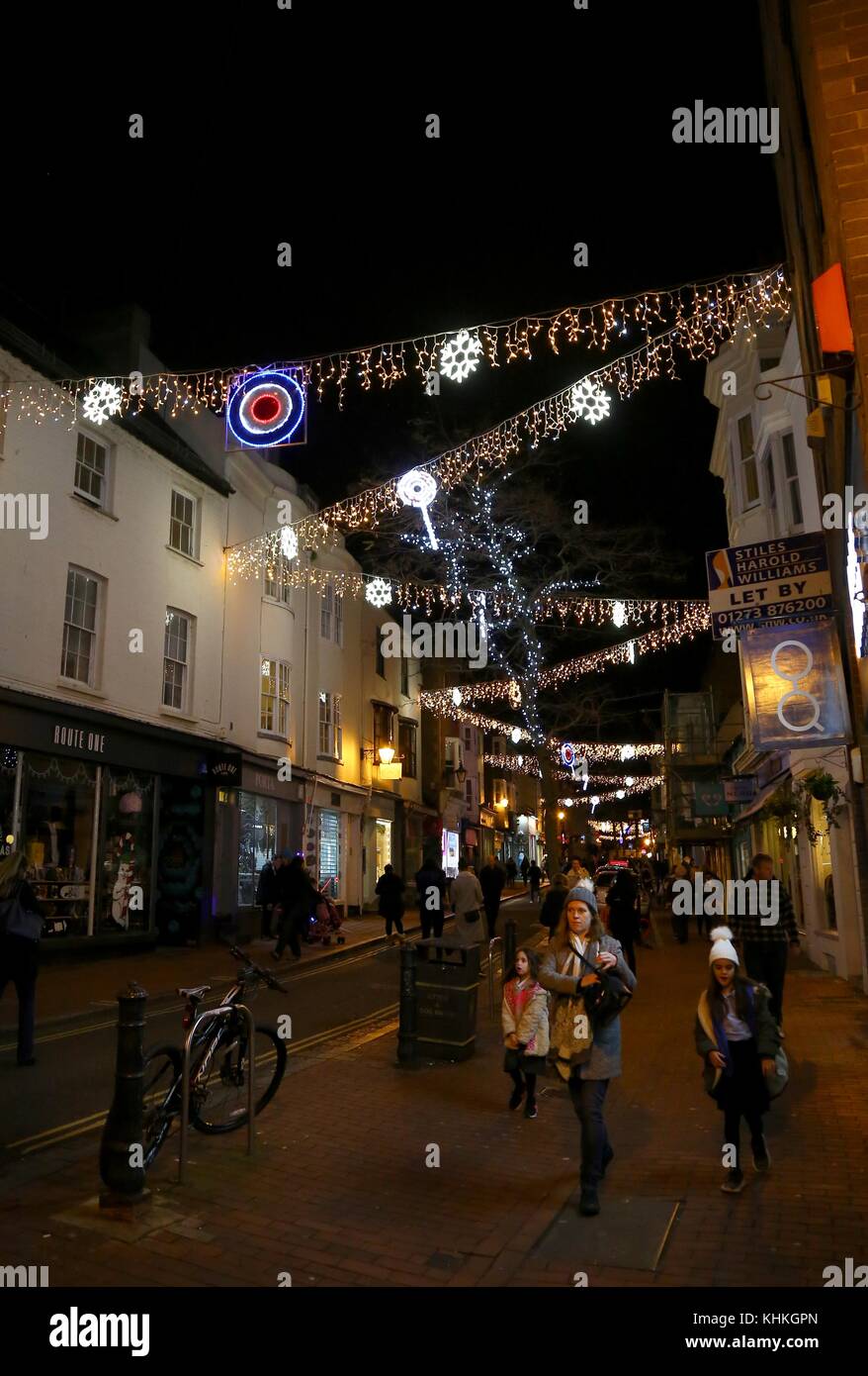 The Christmas street lights in Brighton. 2017 Stock Photo - Alamy