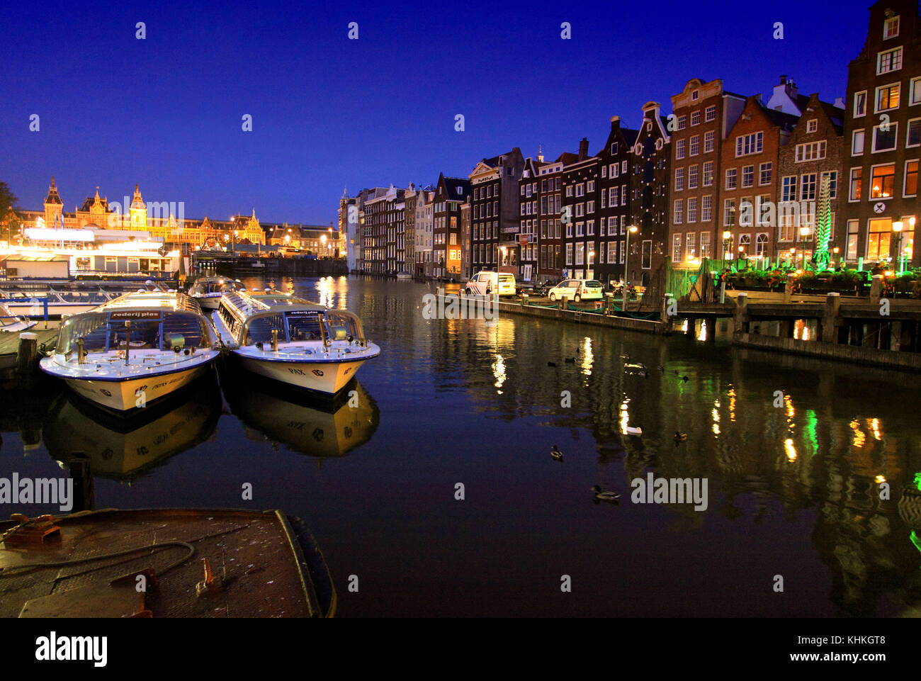 Amsterdam night view Stock Photo - Alamy