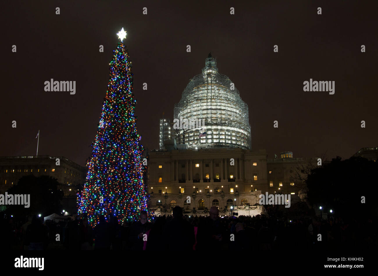 The U.S. Capitol Christmas Tree lighting ceremony took place on the west lawn of Capitol in ...
