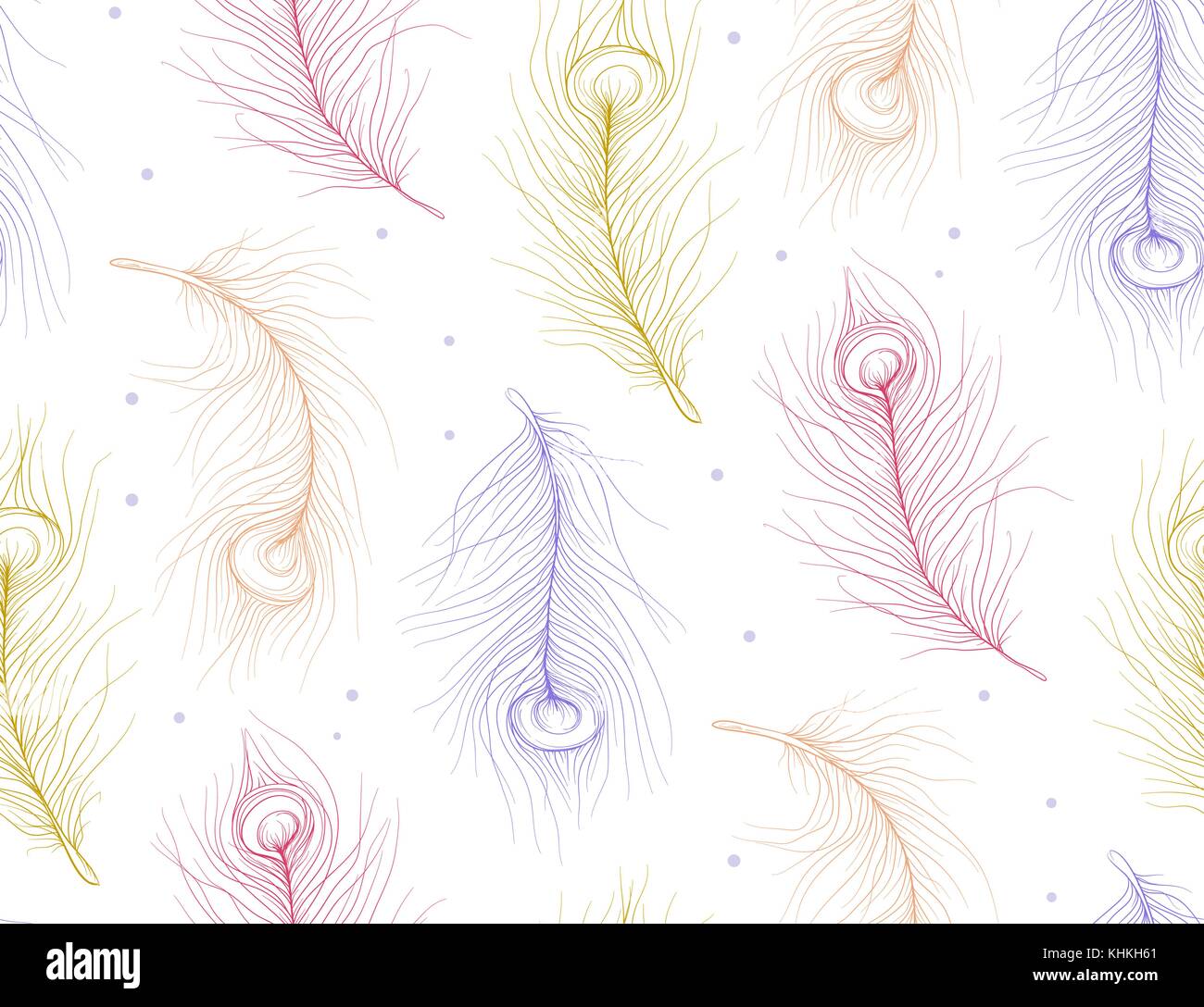 Pavonine Feather peacock, peafowl bird seamless colorful pattern, pink ...