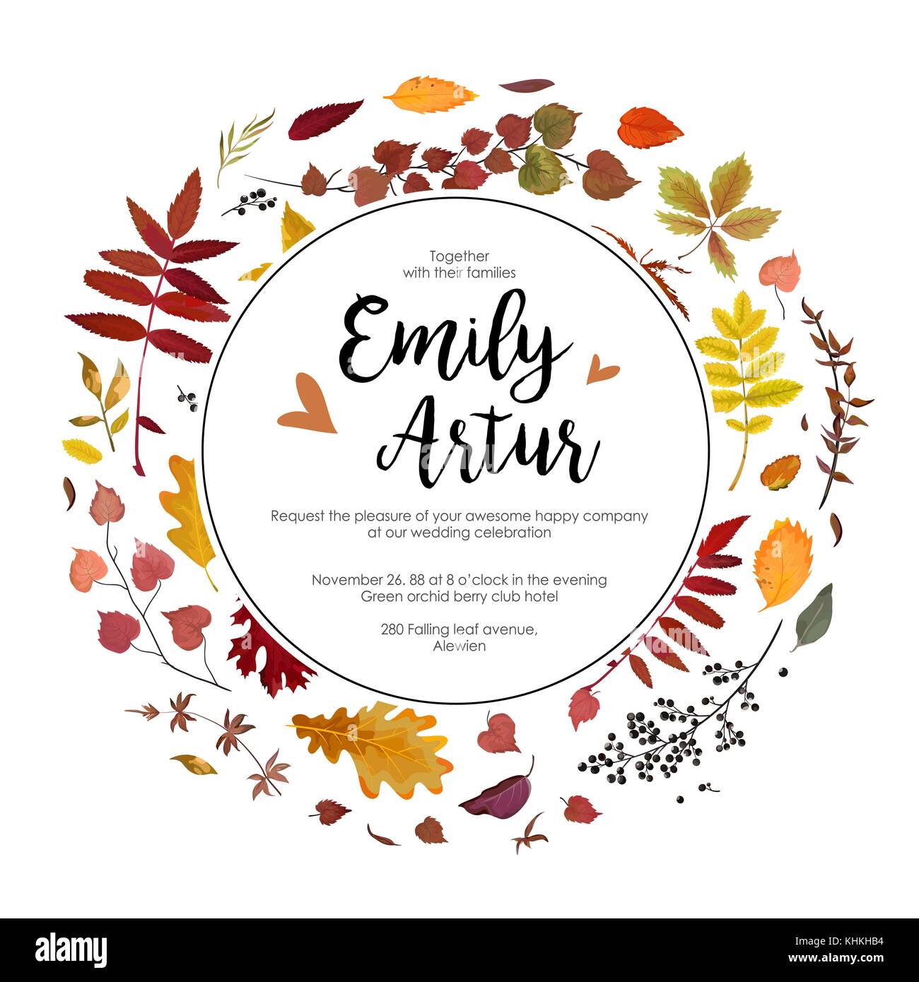 Fall wedding bouquet Stock Vector Images - Alamy
