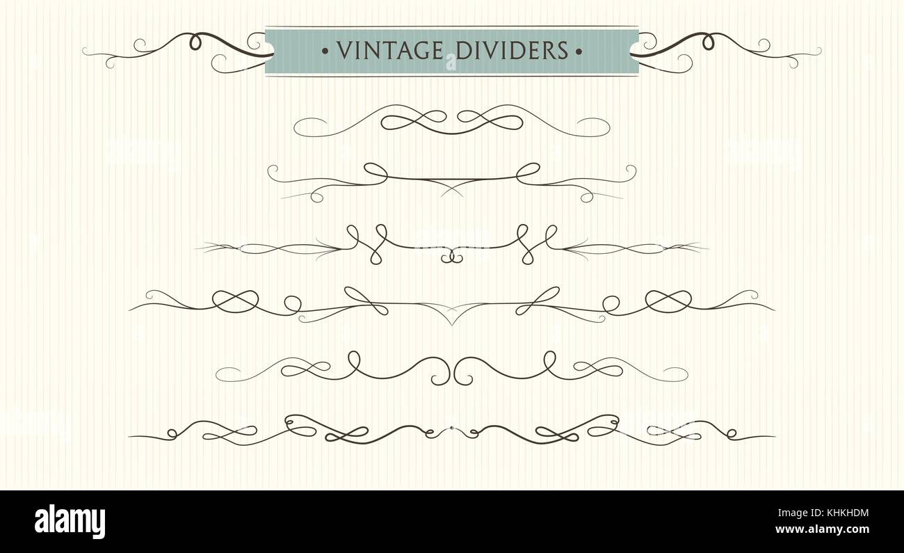 Vector hand drawn flourishes, dividers, graphic lovely design element ...