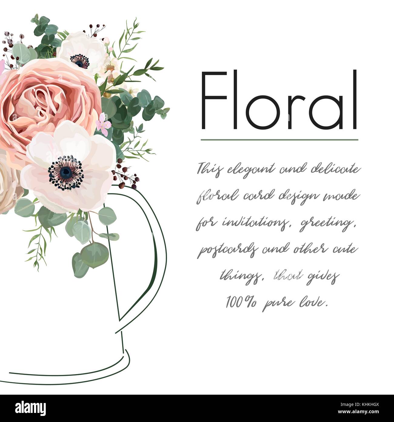 Bouquet in his hand Stock Vector Images - Alamy