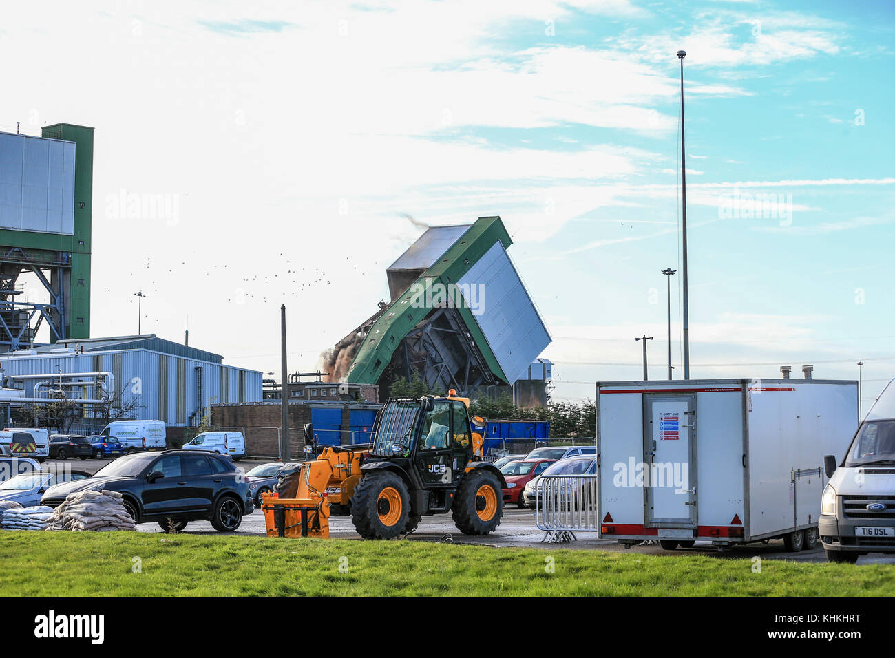 Kellingley Colliery No 2 winding house demolition;The number two tower ...