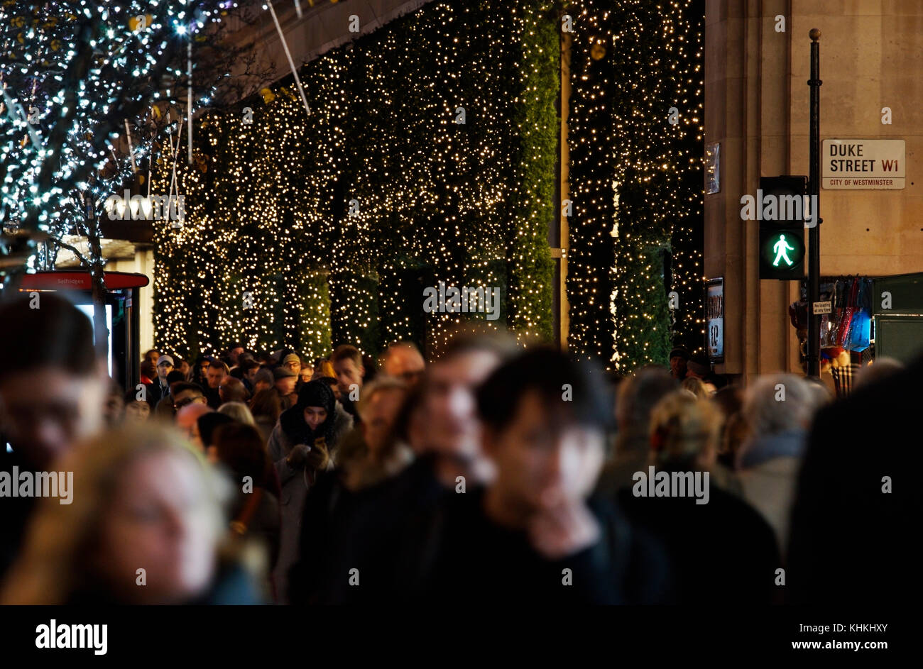Christmas Lights Display on Regent Street in London. The modern ...