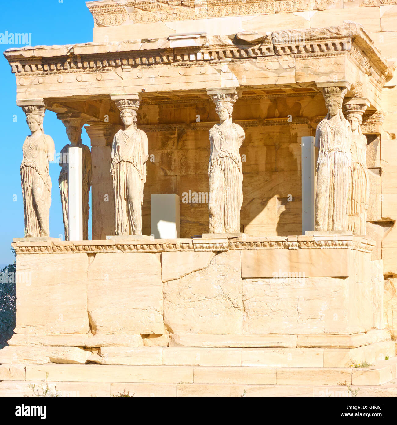 The Porch of the Caryatids at the Erechtheion temple on the Acropolis ...