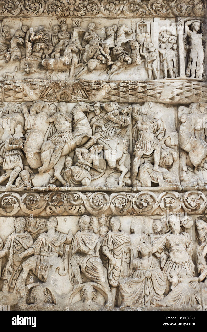Ancient bas-relief on the Arch of Galerius in Thessaloniki, Greece ...