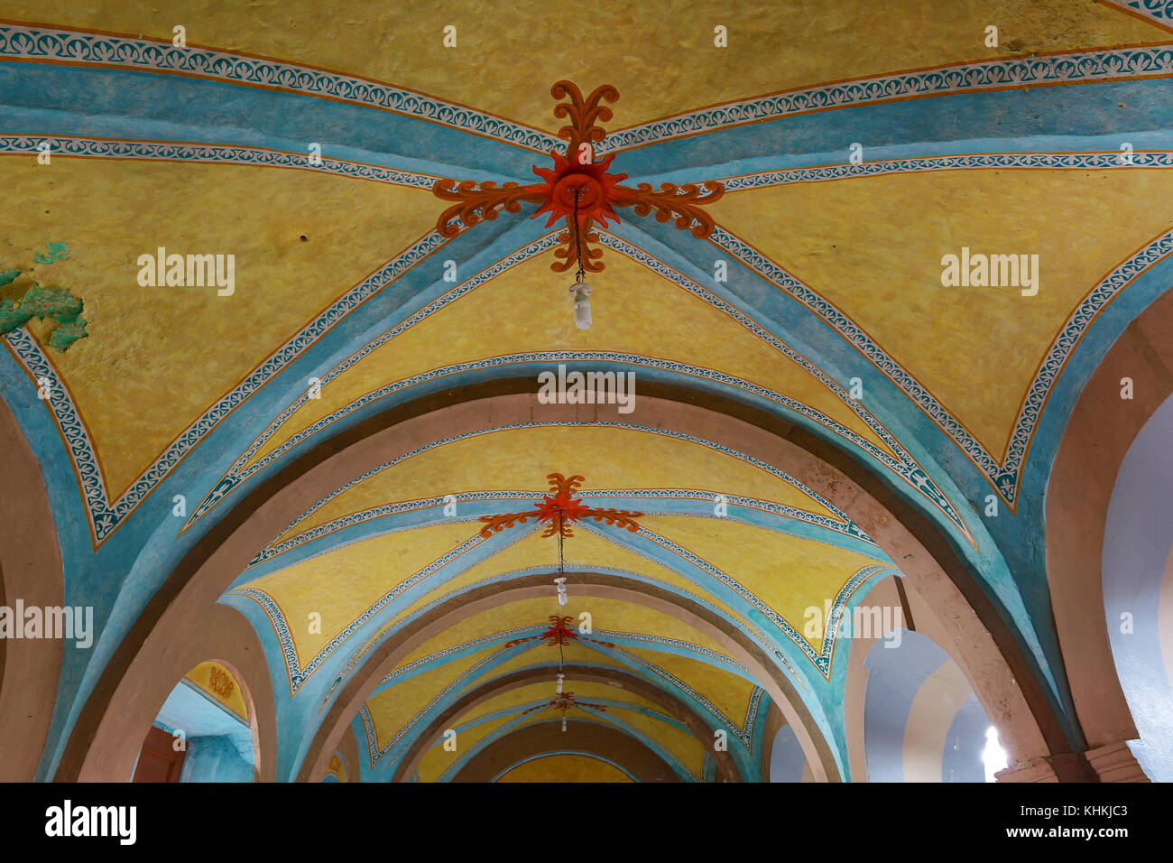 classic painted Mexican arched ceiling architectural details Stock ...