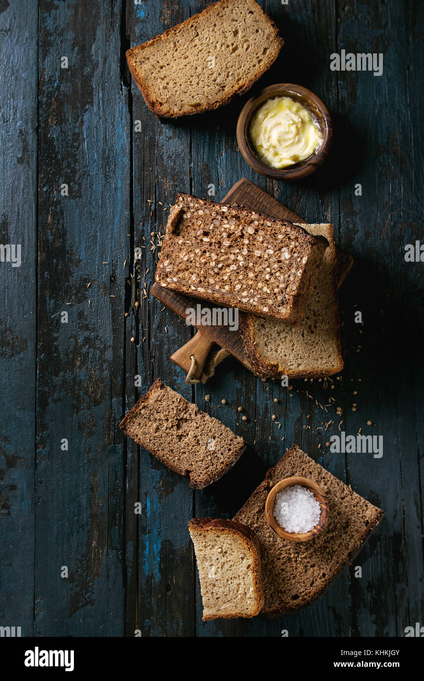 Breakfast with rye bread Stock Photo - Alamy