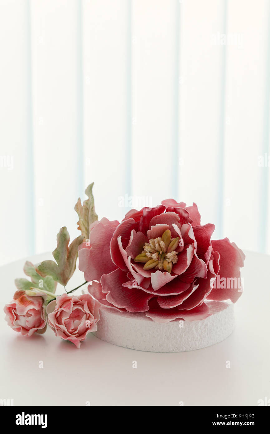ornamental flowers cake made of marzipan Stock Photo - Alamy