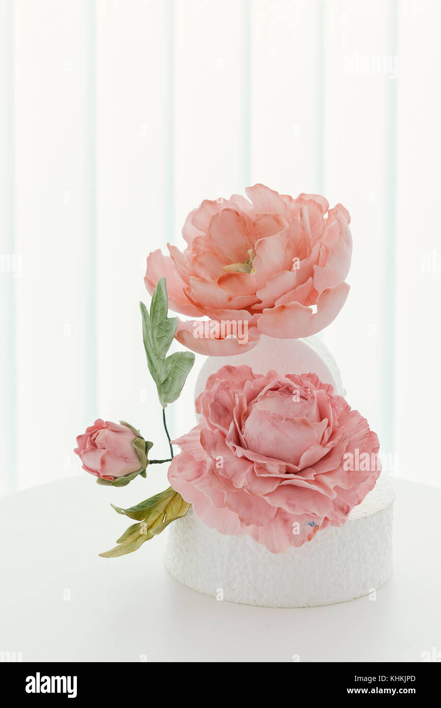 ornamental flowers cake made of marzipan Stock Photo - Alamy