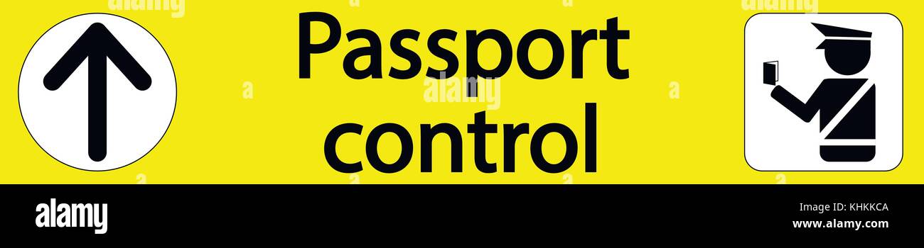 Passport control airport sign, vector illustration Stock Vector Image ...
