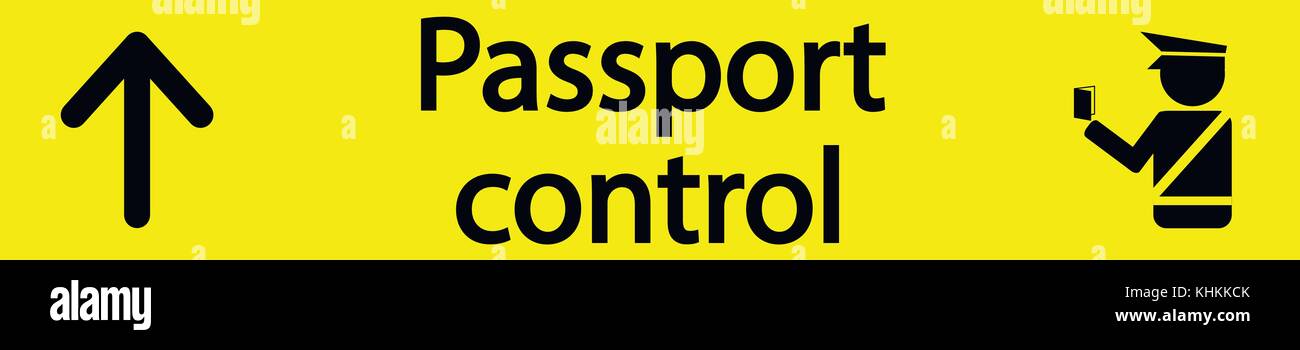 Passport control airport sign, vector illustration Stock Vector Image ...