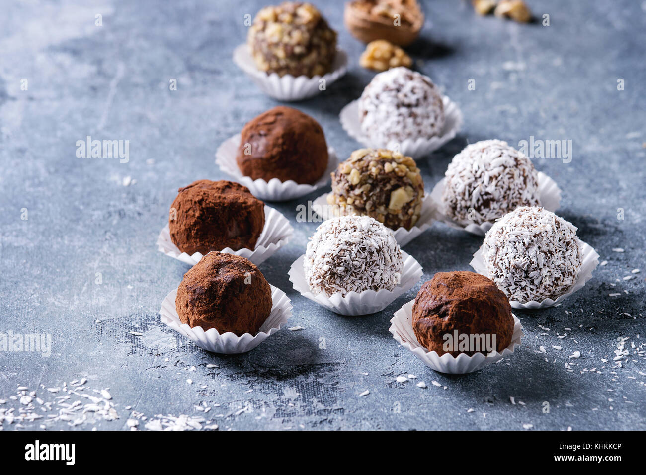 Handmade chocolate truffles Stock Photo - Alamy