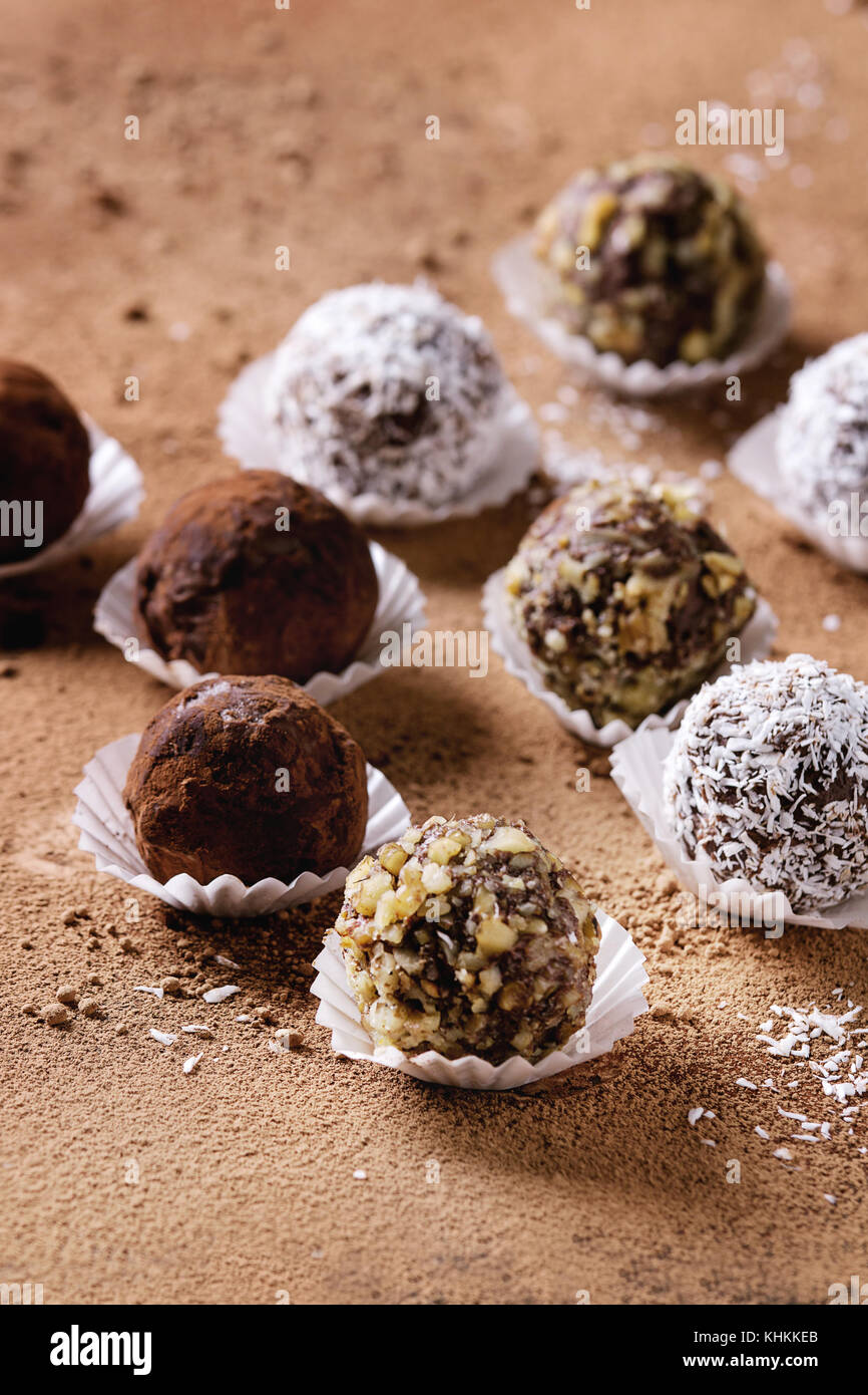 Handmade chocolate truffles Stock Photo - Alamy