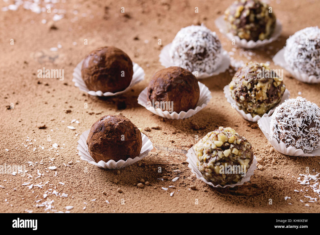 Handmade chocolate truffles Stock Photo - Alamy