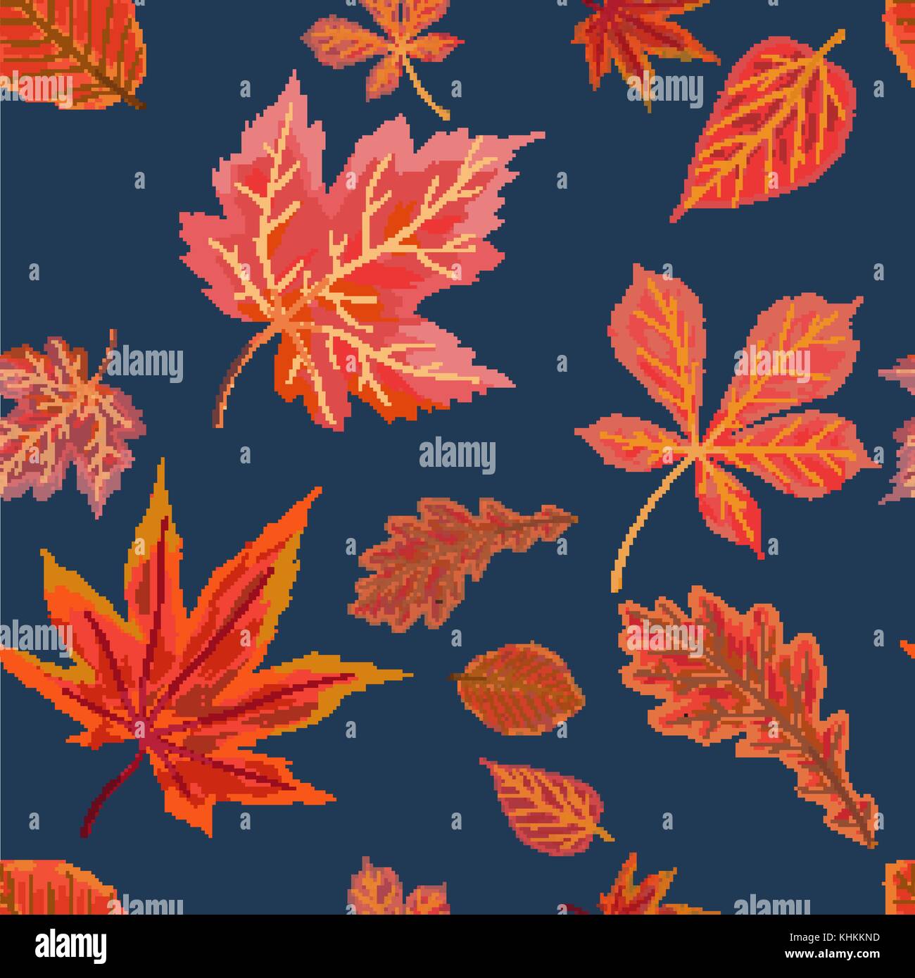Vector Seamless Autumn fall season patten background floral watercolor ...